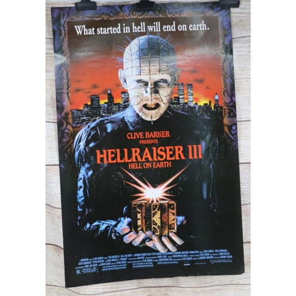 Art | Vintage Hellraiser Iii 1992 Original Movie Poster 27x4 Clive Barker Horror | Poshmark